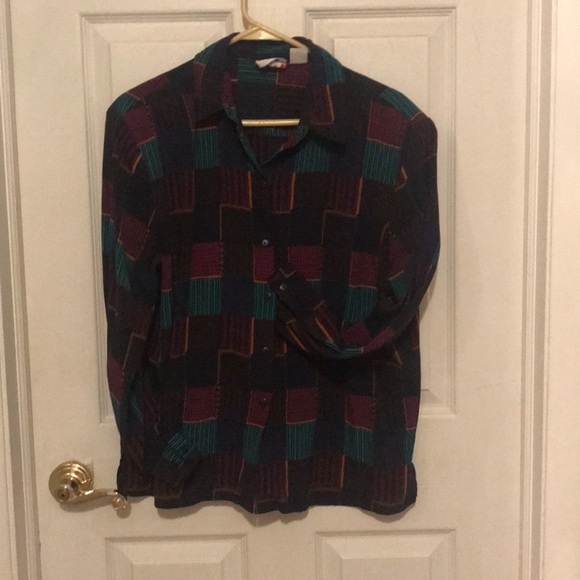 Alia | Tops | Bold Color Palette Design On Ladies Blouse | Poshmark
